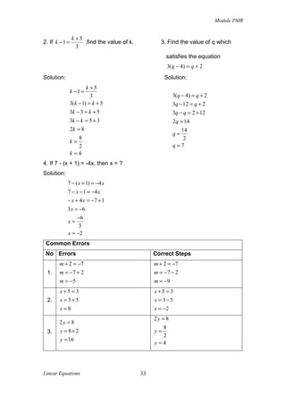 Chapter 3 linear equations | PDF