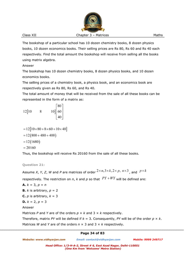Chapter 3 matrices | PDF | Chemistry | Science