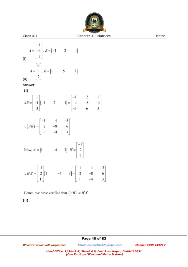 Chapter 3 matrices | PDF | Chemistry | Science