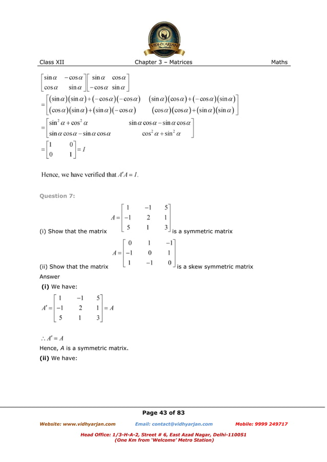 Chapter 3 matrices | PDF | Chemistry | Science