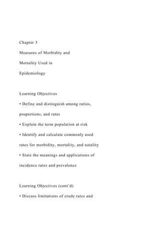 Chapter 3Measures of Morbidity and Mortality Used in .docx