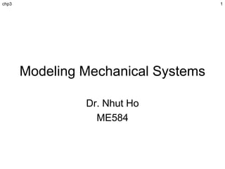 Chapter 3 mechanical systems part1 forclass | PDF