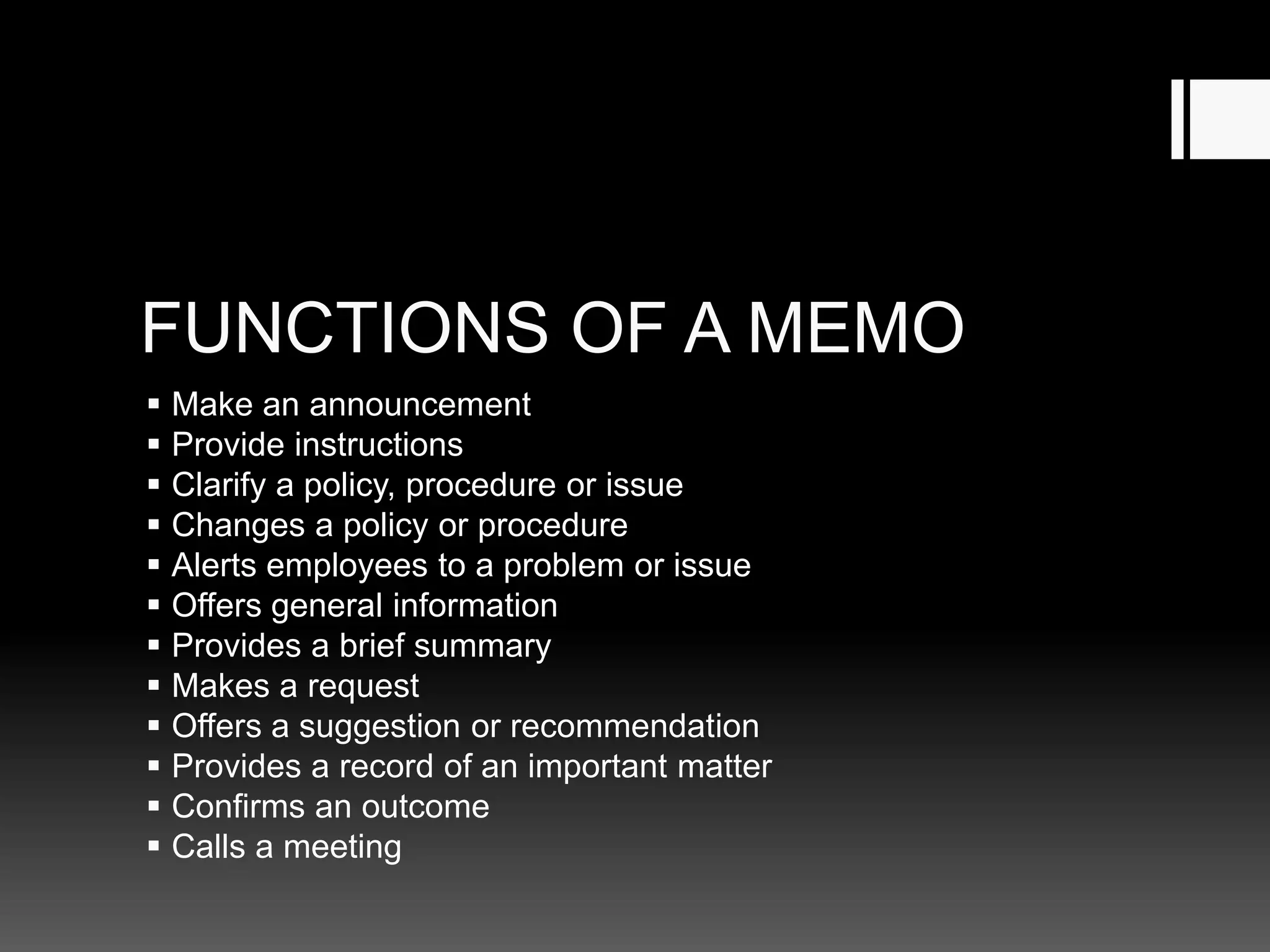 Chapter 3 memos and blogs | PPT