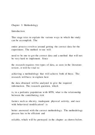 Chapter 3 MethodologyIntroductionThis stage tries to | PDF