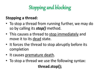 Chapter 3 Multi Threading in java.pptx | Programming Languages | Computing