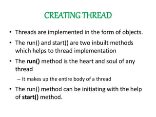 Chapter 3 Multi Threading in java.pptx | Programming Languages | Computing