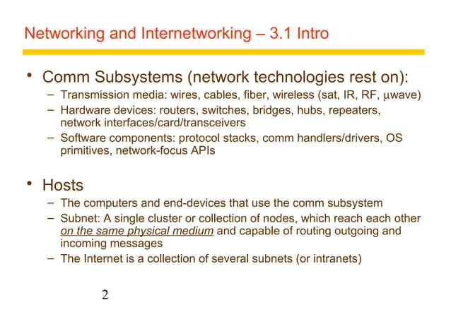 Chapter 3 networking and internetworking | PPT