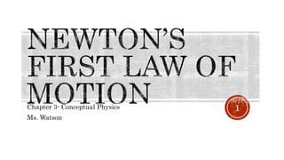Chapter 3 newtons first law of motion | PPT