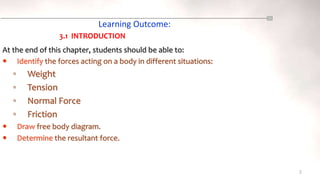 Chapter 3: Newtons law of motion and its applications | PPTX