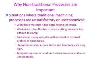 Chapter 3: Non traditional Machining, Mulugeta T. WSU | PPTX