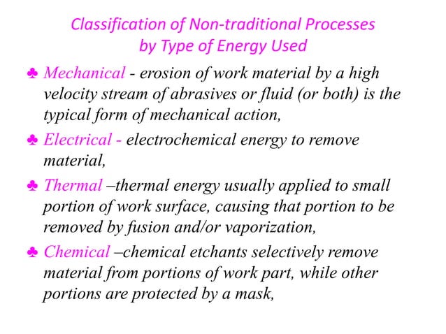 Chapter 3: Non traditional Machining, Mulugeta T. WSU | PPT