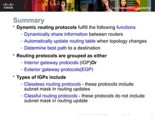 Routing Protocols and Concepts – Chapter 3 | PPT