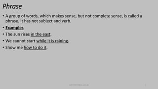 Chapter 3 part 1 phrase, clause and sentence structure | PPT