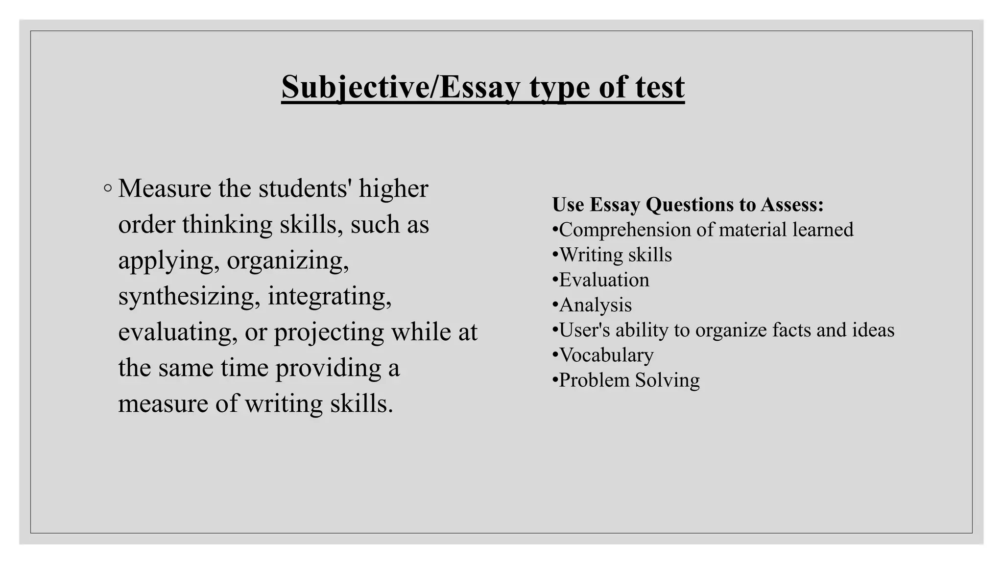 Subjective type of Test | PPT