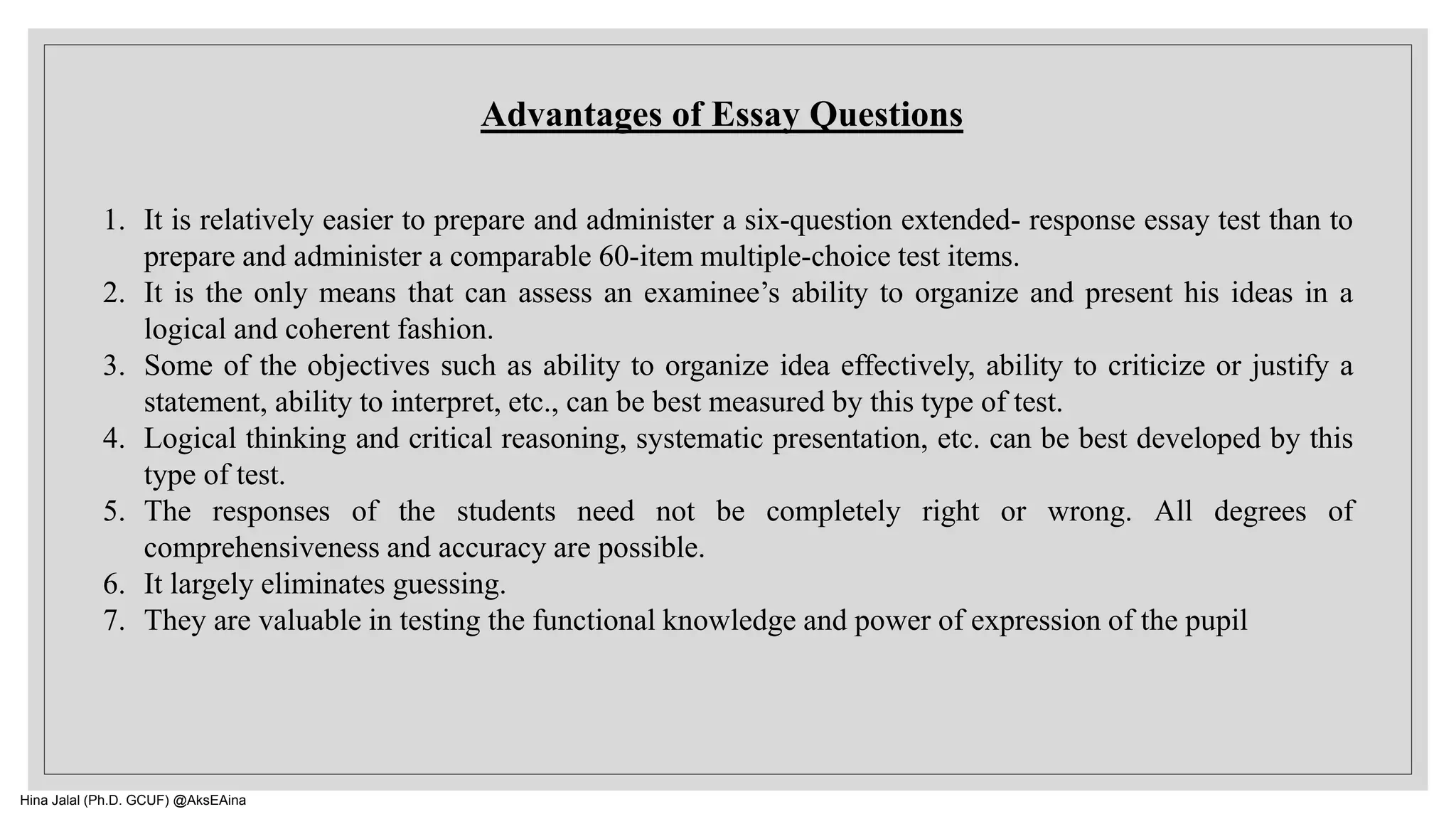 Constructing Subjective type of Achievement Test | PPT