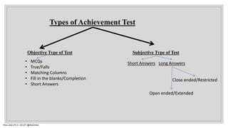 Constructing Subjective type of Achievement Test | PPT