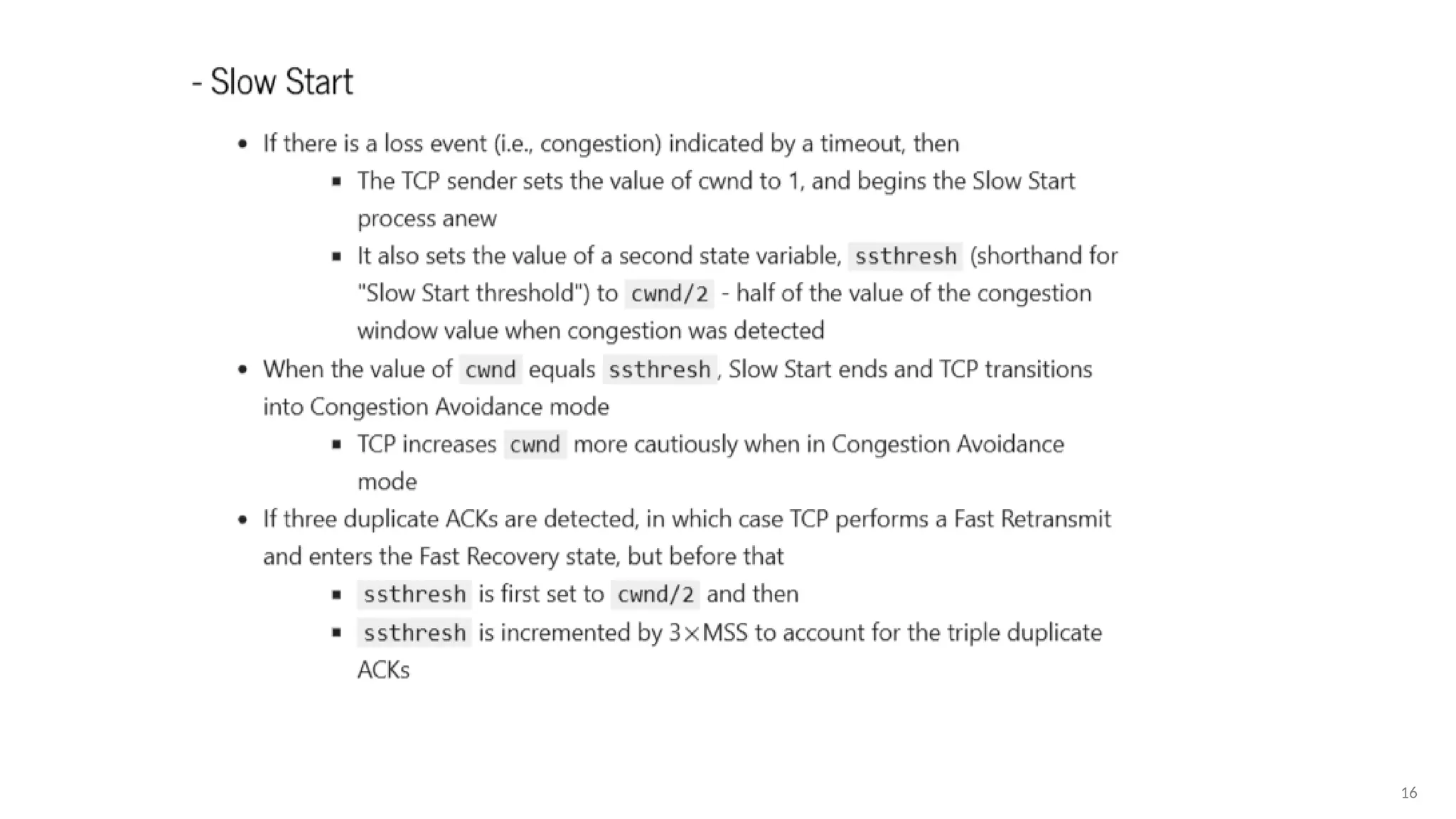 computer networks tcp congestion control road map from kurose | PPT