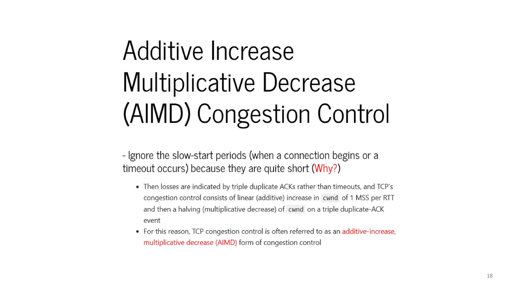 computer networks tcp congestion control road map from kurose | PPT