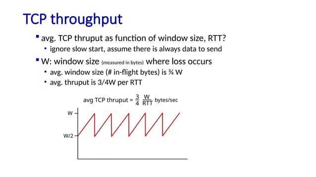 computer networks tcp congestion control road map from kurose | PPT