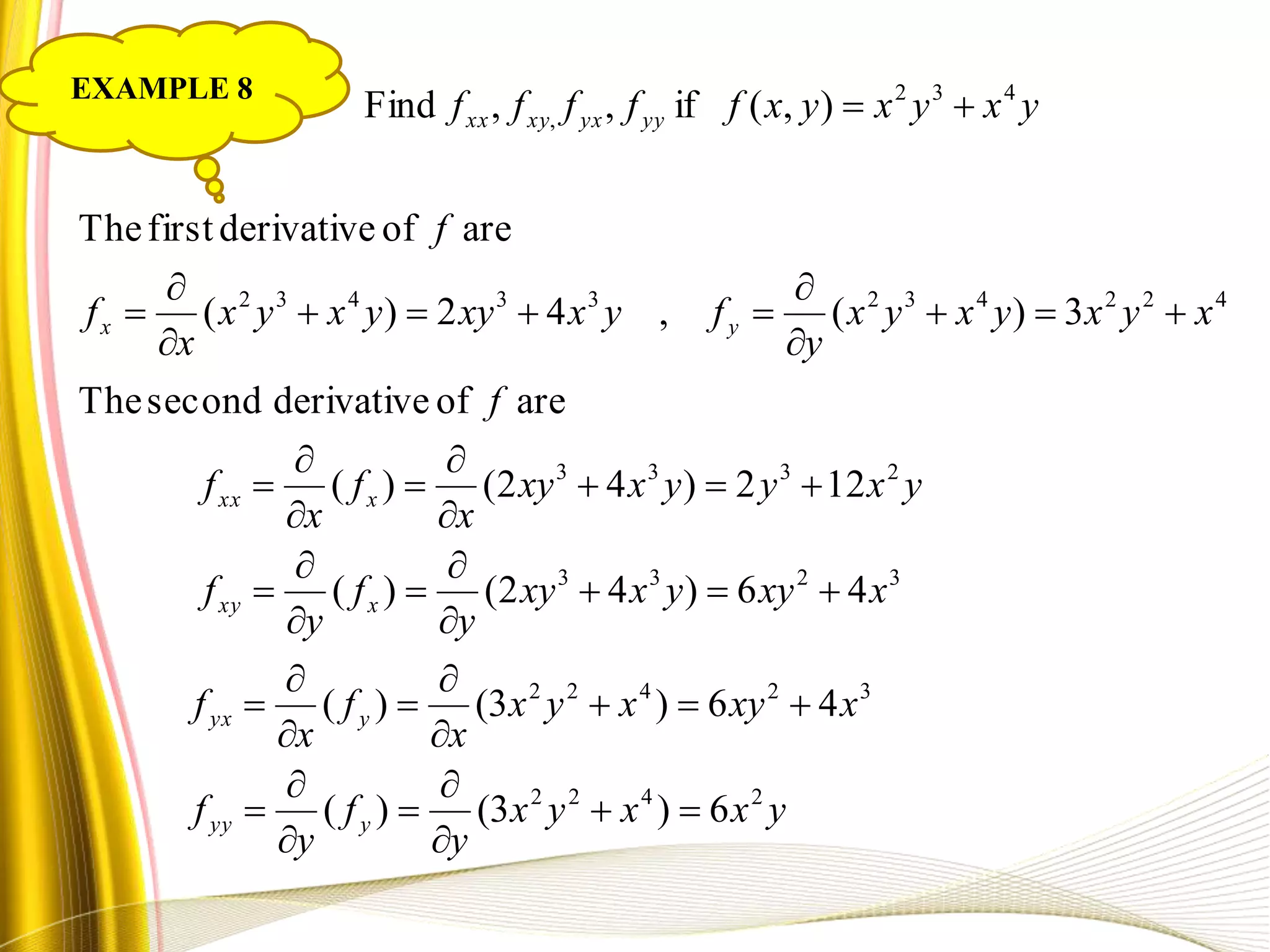 Applied Calculus Chapter 3 partial derivatives | PPTX