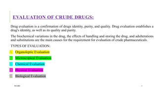 CHAPTER 3 PG BY GG QUALITY CONTROL OF CRUDE DRUG | PPTX