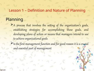 Chapter 3 Planning in Management Theory and Practice | PPT