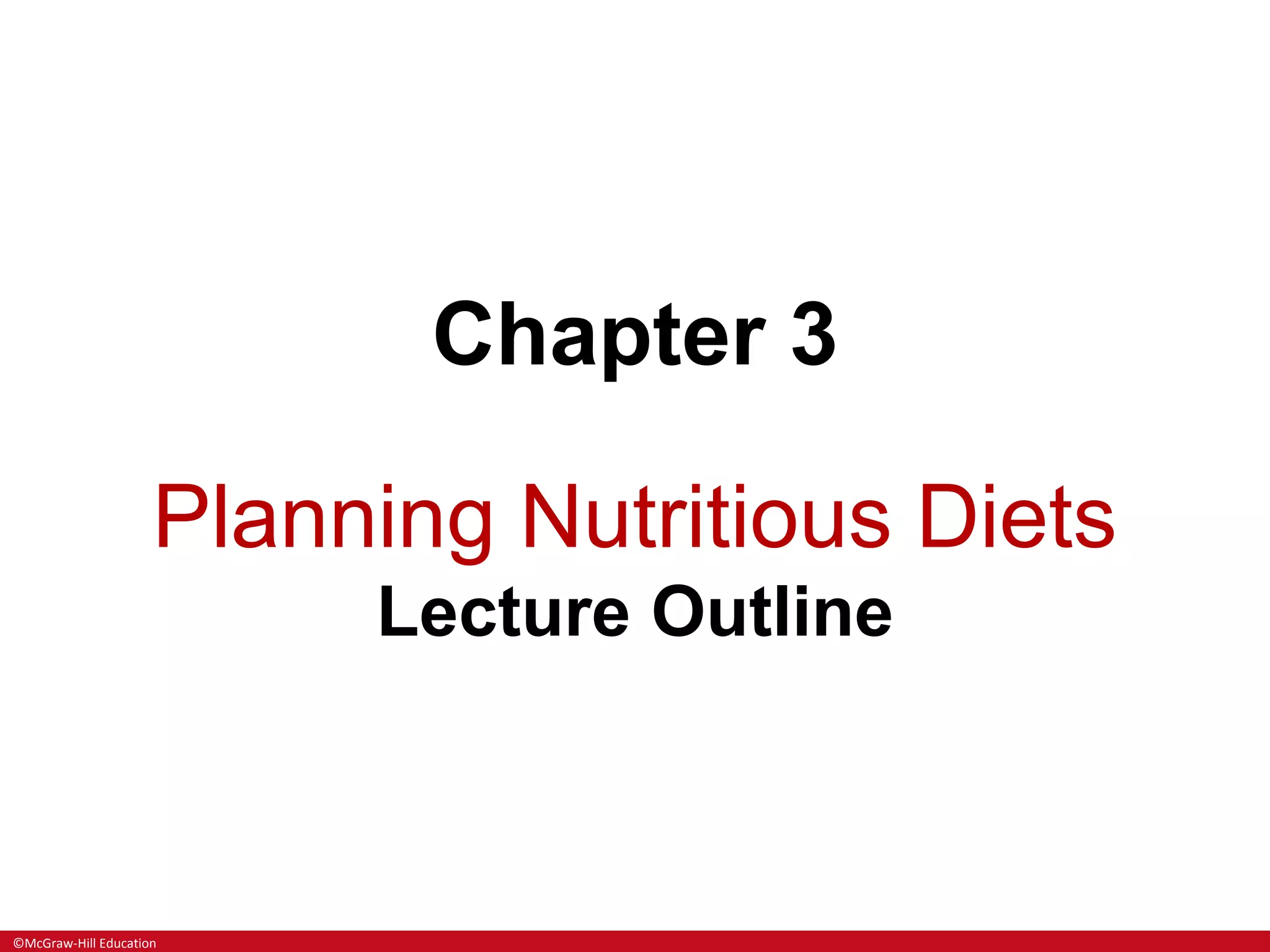 Chapter 3 Planning a Nutritious Diet | PPTX