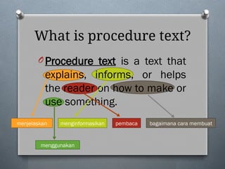 CHAPTER 3 MEMAHAMI TEKS FUNGSIONAL PROCEDURE TEXT | PPTX