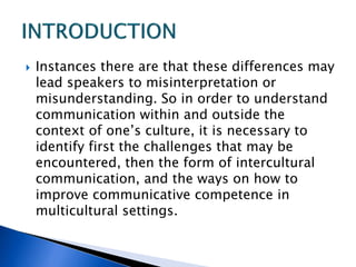Local and Global Communication in Multicultural Settings | PPTX