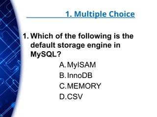 Chapter 3 Quiz - RELATED TO INTRODUCTION TO Y SQL .pptx