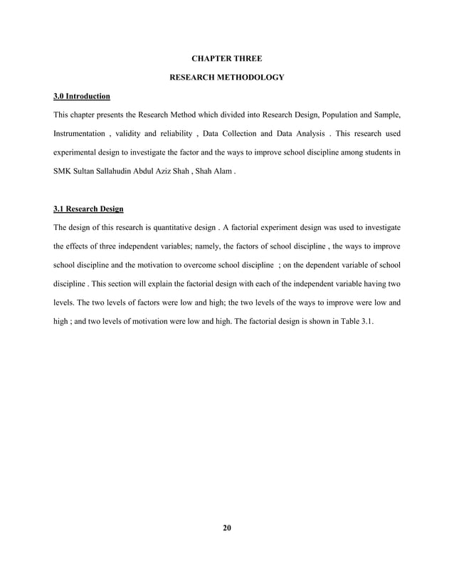 Chapter 3 research method p1 | DOCX | Educational Assessment | Education