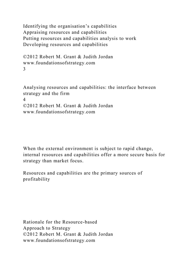 Chapter 3 Resources and Capabilities1©2012 Robert .docx