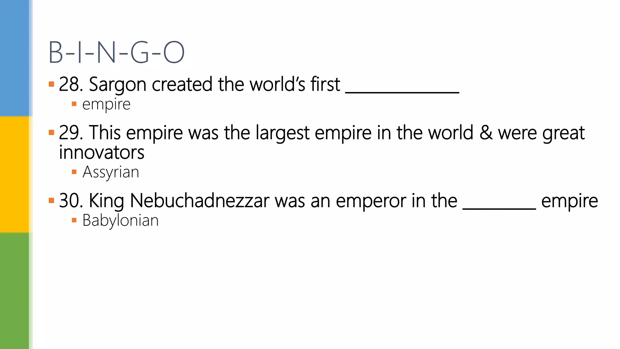 Chapter 3 review bingo | PPTX | Board Games and Puzzles | Games and Puzzles