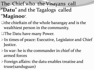 Chapter III : Early Philippine Society and Culture | PPTX