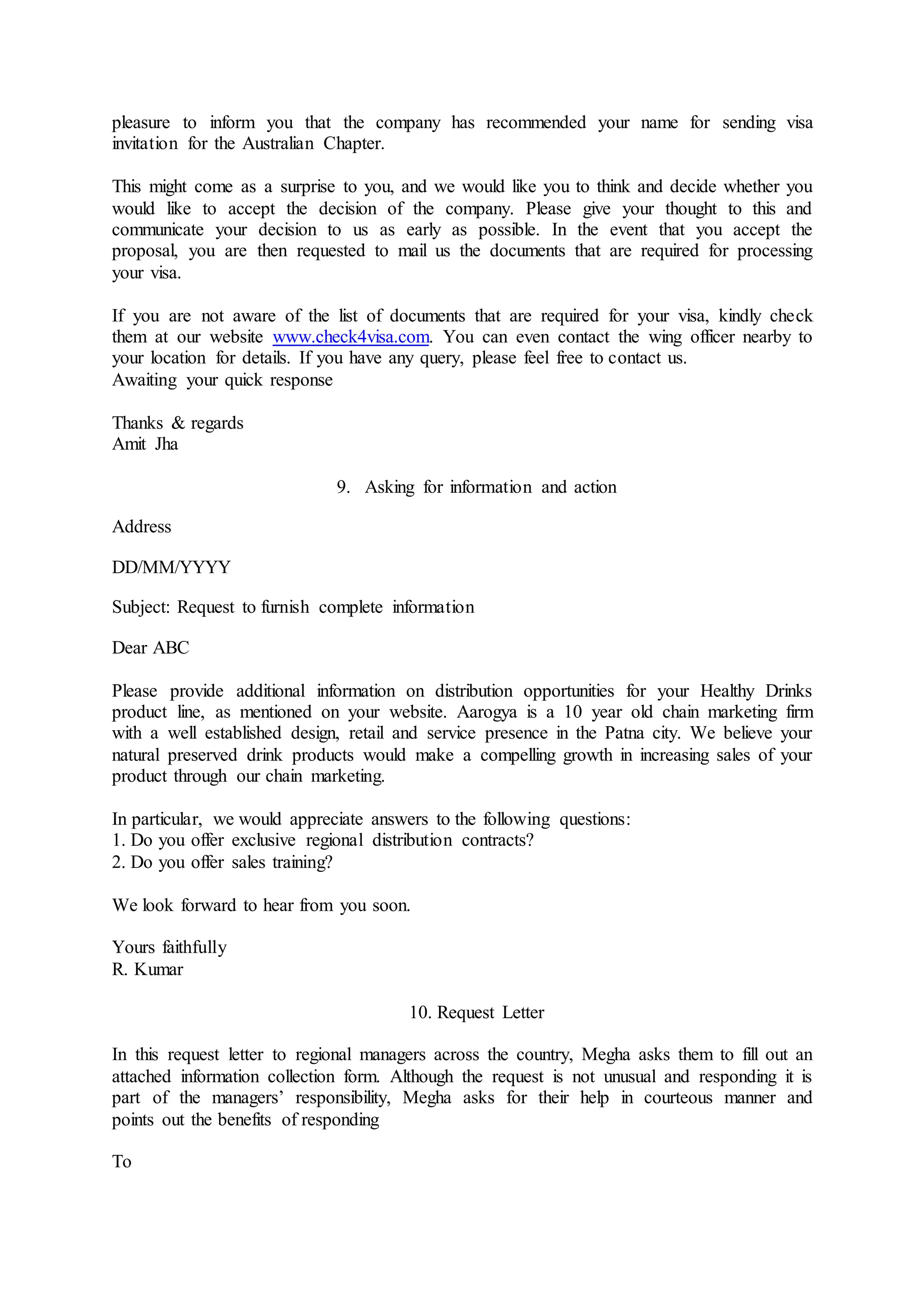 Sample Business Letters | DOCX | Business | Business and Finance