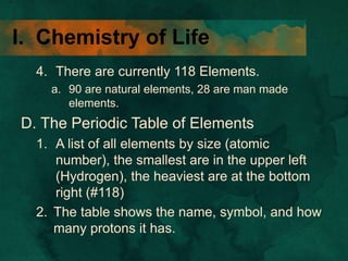 Chapter 3 section 1 (chemistry of life) | PPT