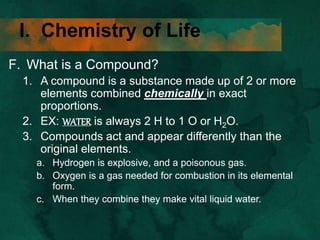 Chapter 3 section 1 (chemistry of life) | PPTX