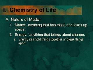 Chapter 3 section 1 (chemistry of life) | PPT