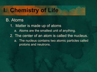 Chapter 3 section 1 (chemistry of life) | PPTX
