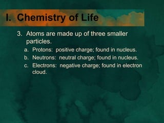 Chapter 3 section 1 (chemistry of life) | PPT