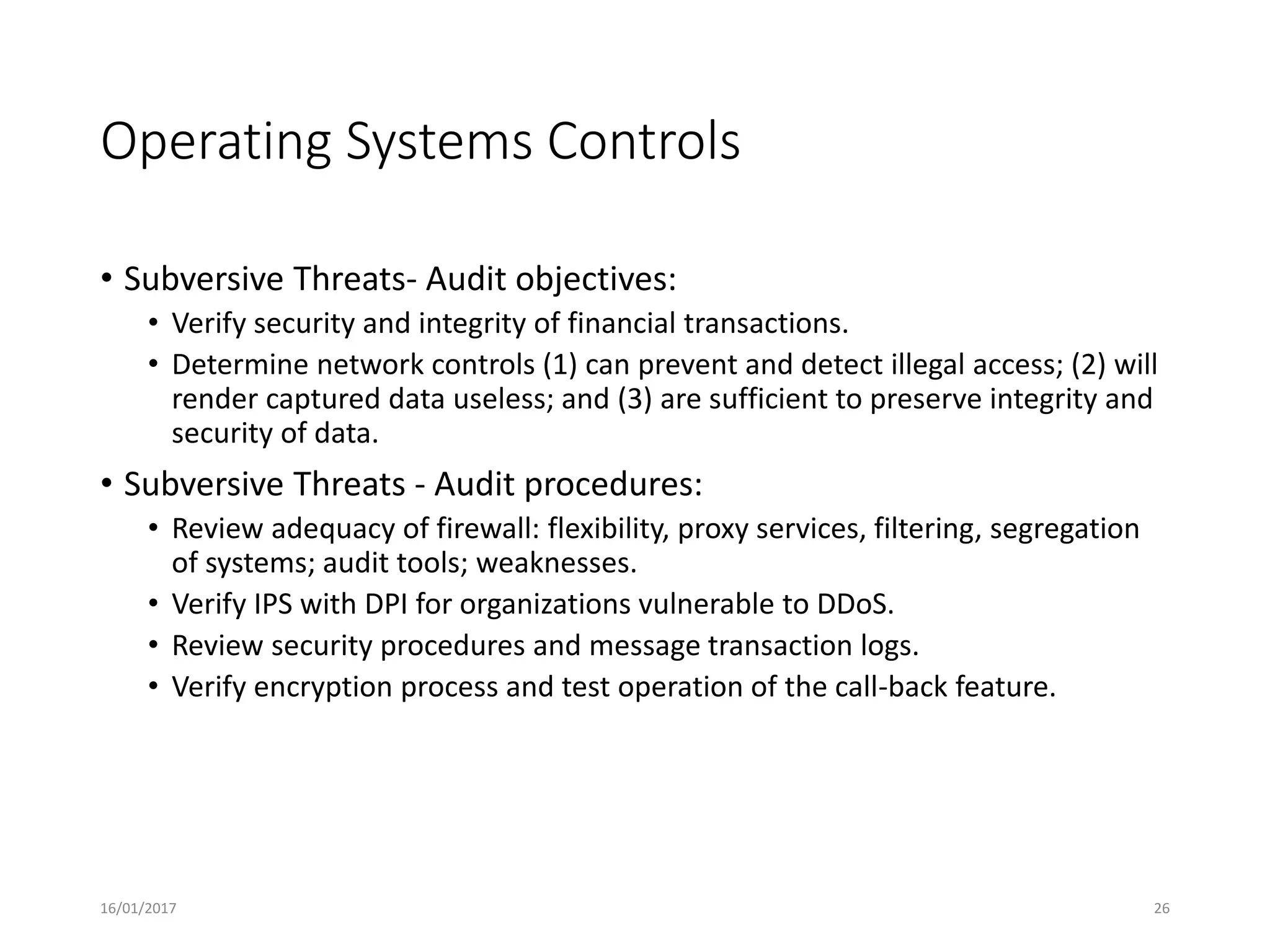 Chapter 3 security part i auditing operating systems and networks | PPTX