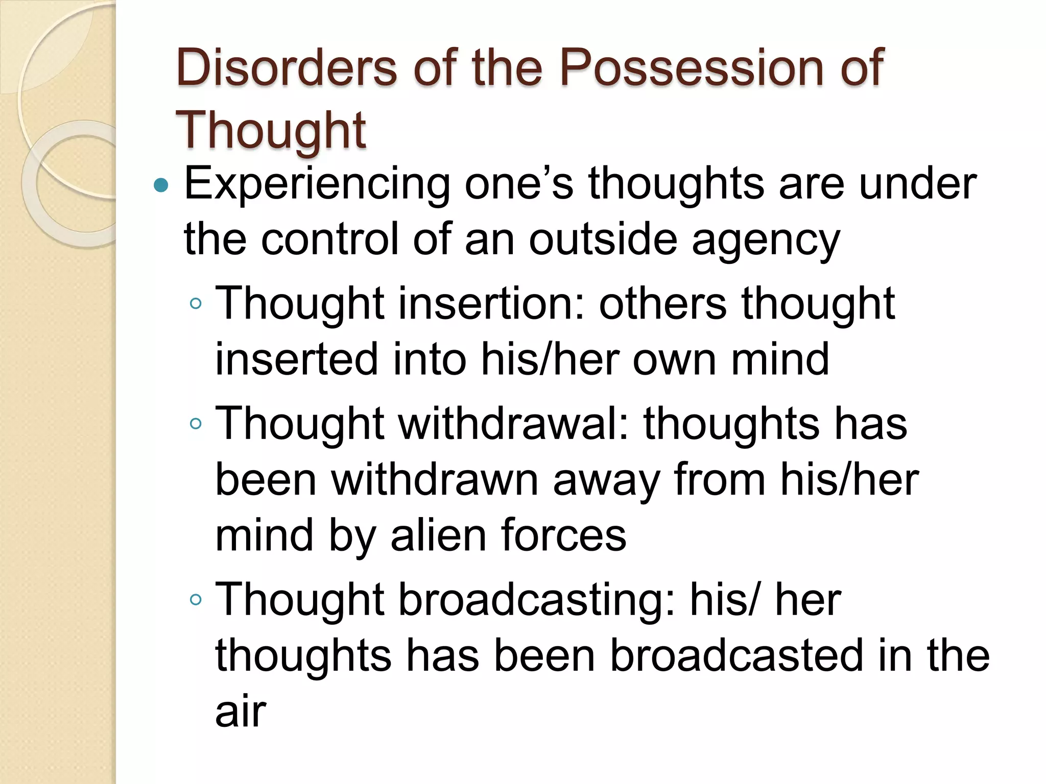 CHAPTER 3 SIGNS AND SYMPTOMS OF PSYCHIATRIC ILLNESS.ppt | Brain and ...