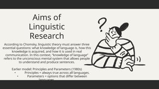 Linguistic and Language The universal Grammar Approach | PPTX