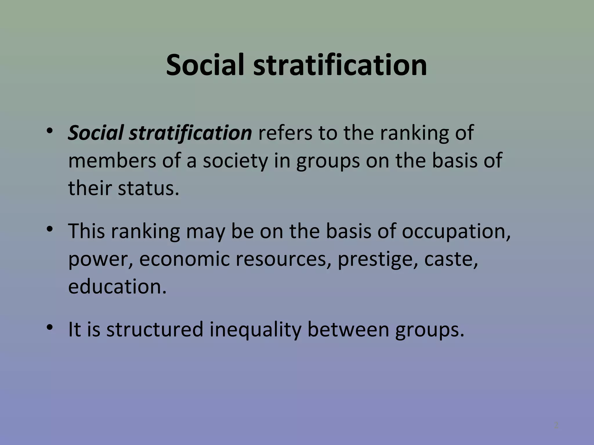 Chapter 3 social stratification | PPT