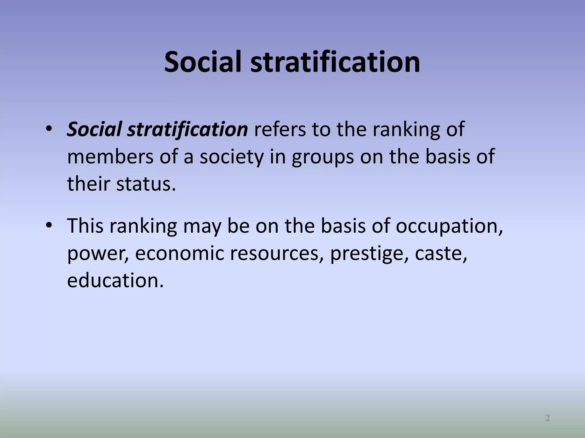 Chapter 3 social stratification Sociology | PPT