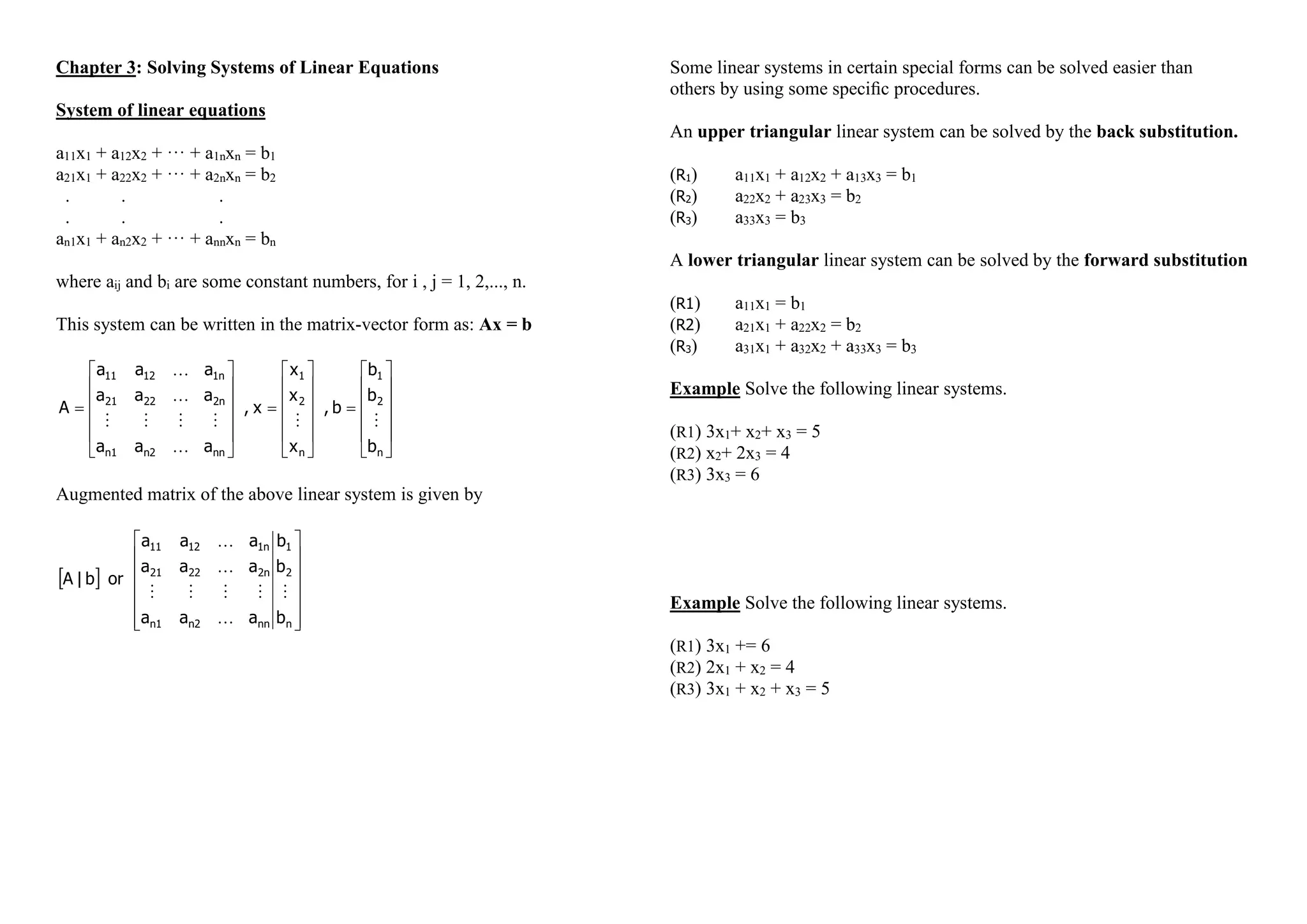 Chapter 3 solving systems of linear equations | PDF