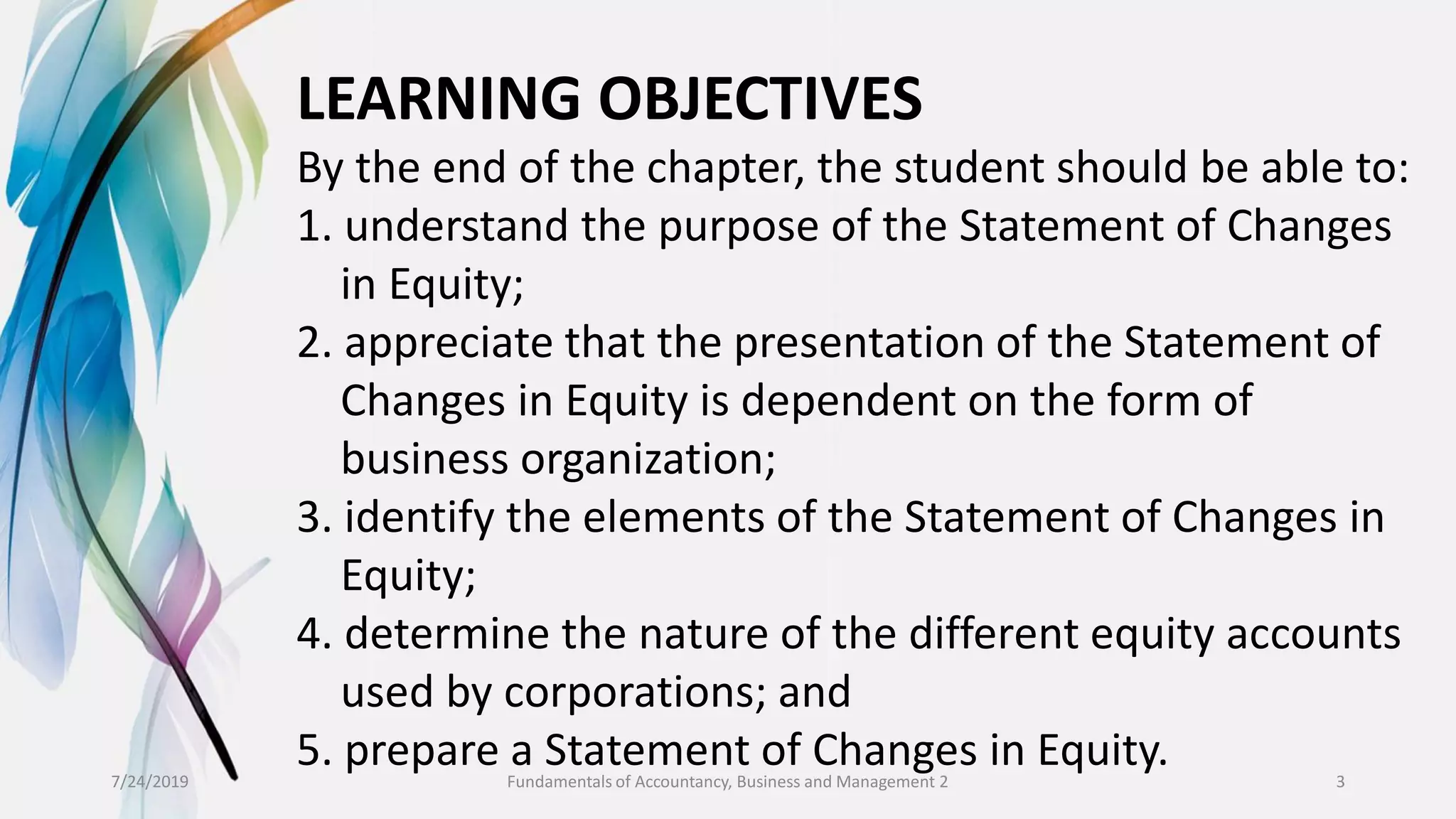 Statement of Change in Equity | PDF