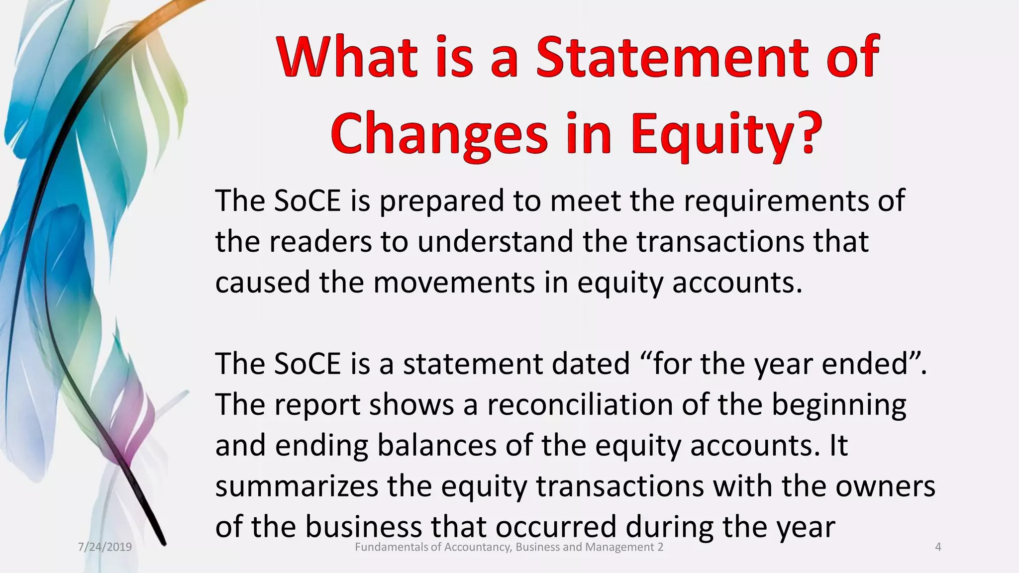 Statement of Change in Equity | PDF