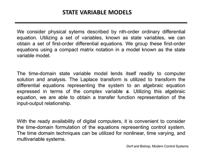 Chapter3statevariablemodelsppt Physics Science
