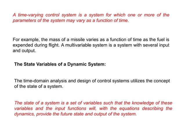 Chapter3statevariablemodelsppt Physics Science